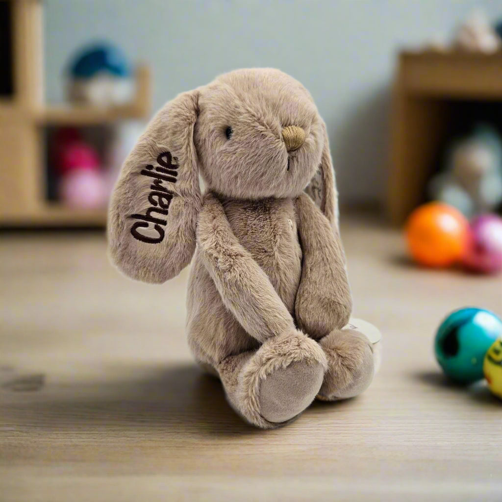 Personalised Snuggle Bunny Caramel Soft Toy – Standard Size | Funky ...